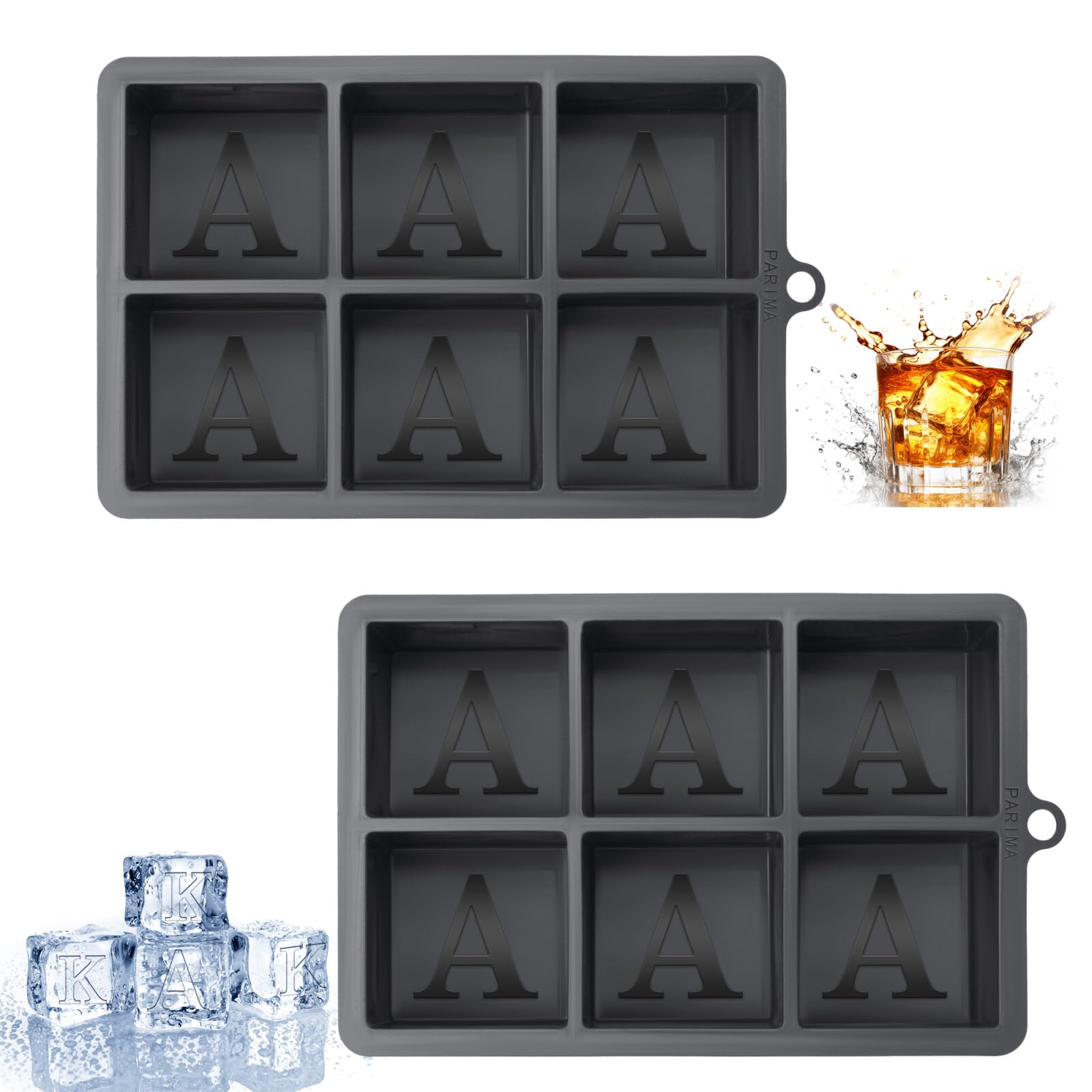 Amazon.com: Parima Large Ice Cube Trays for Freezer - 2 Pack 12 Cubes ...