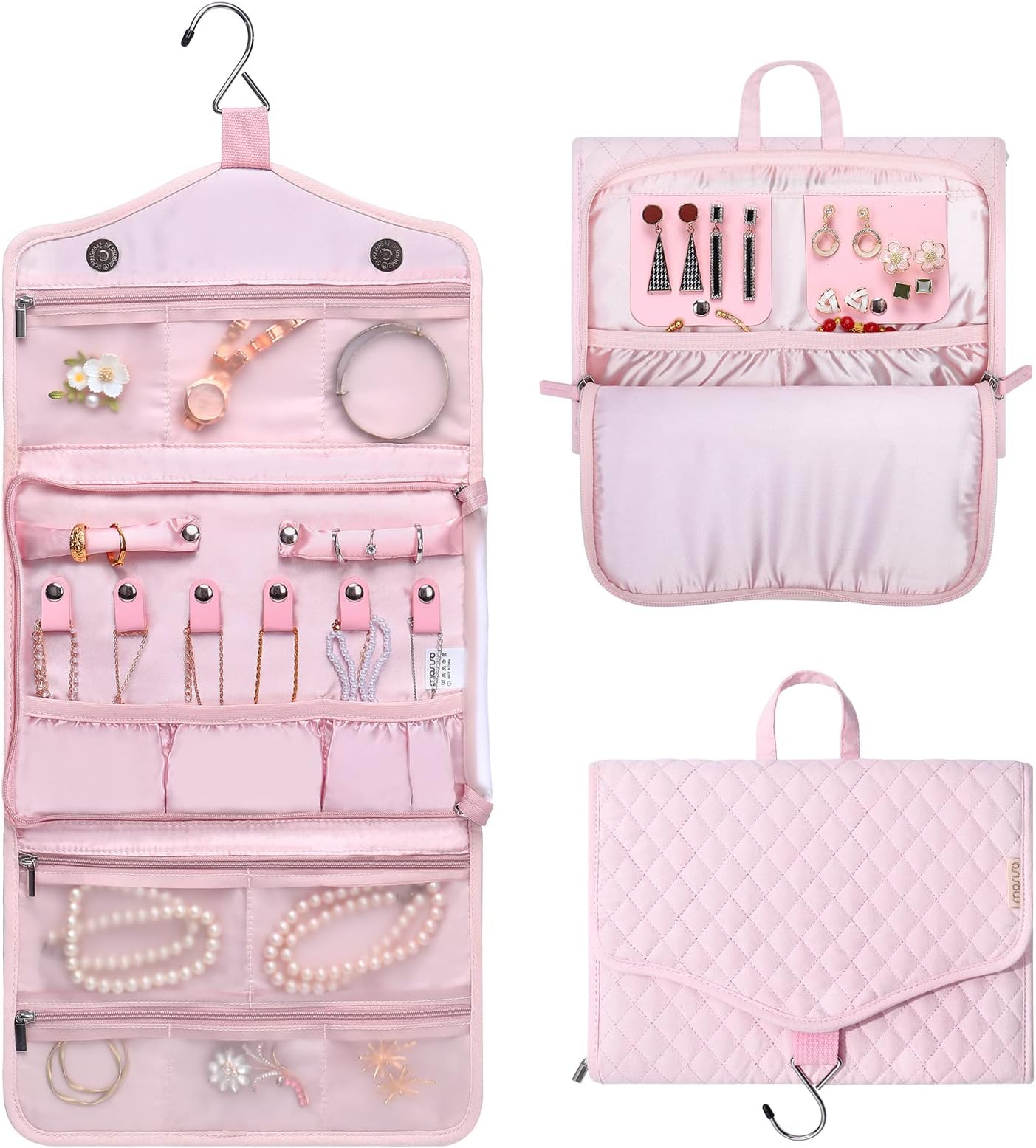 Amazon.com: MOSISO Hanging Travel Jewelry Organizer Case, Foldable ...