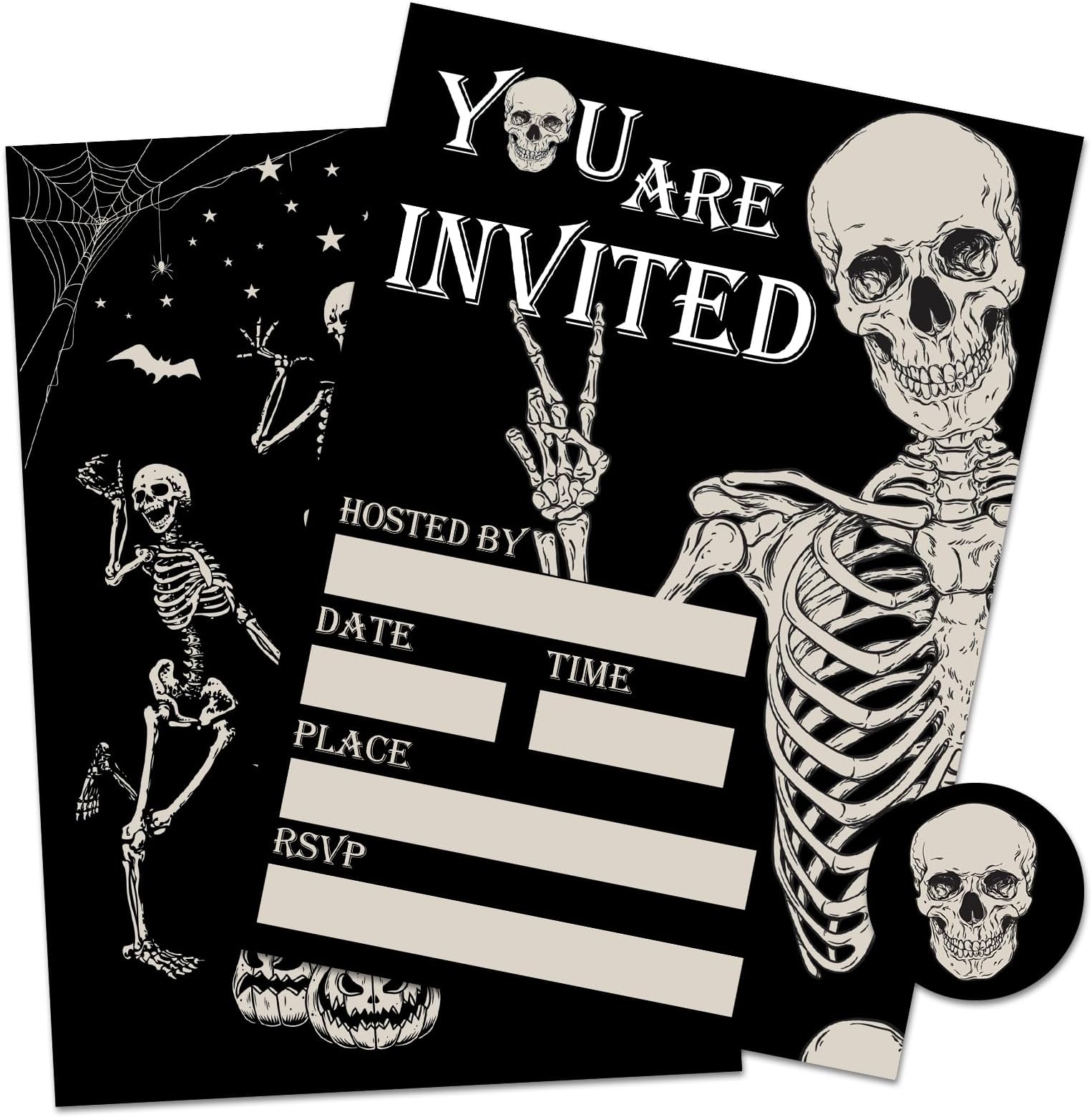 Amazon.com : FLYAB Halloween Party Invitation Cards for Kids Adults ...