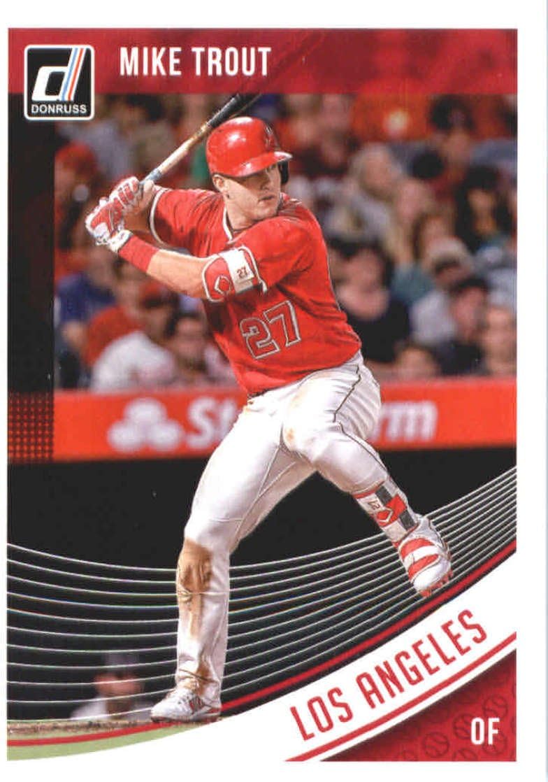 Amazon.com: 2018 DONRUSS #155 MIKE TROUT LOS ANGELES ANGELS BASEBALL ...