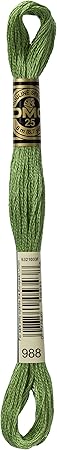 Amazon.com: DMC 117-988 6 Strand Embroidery Cotton Floss, Medium Forest ...