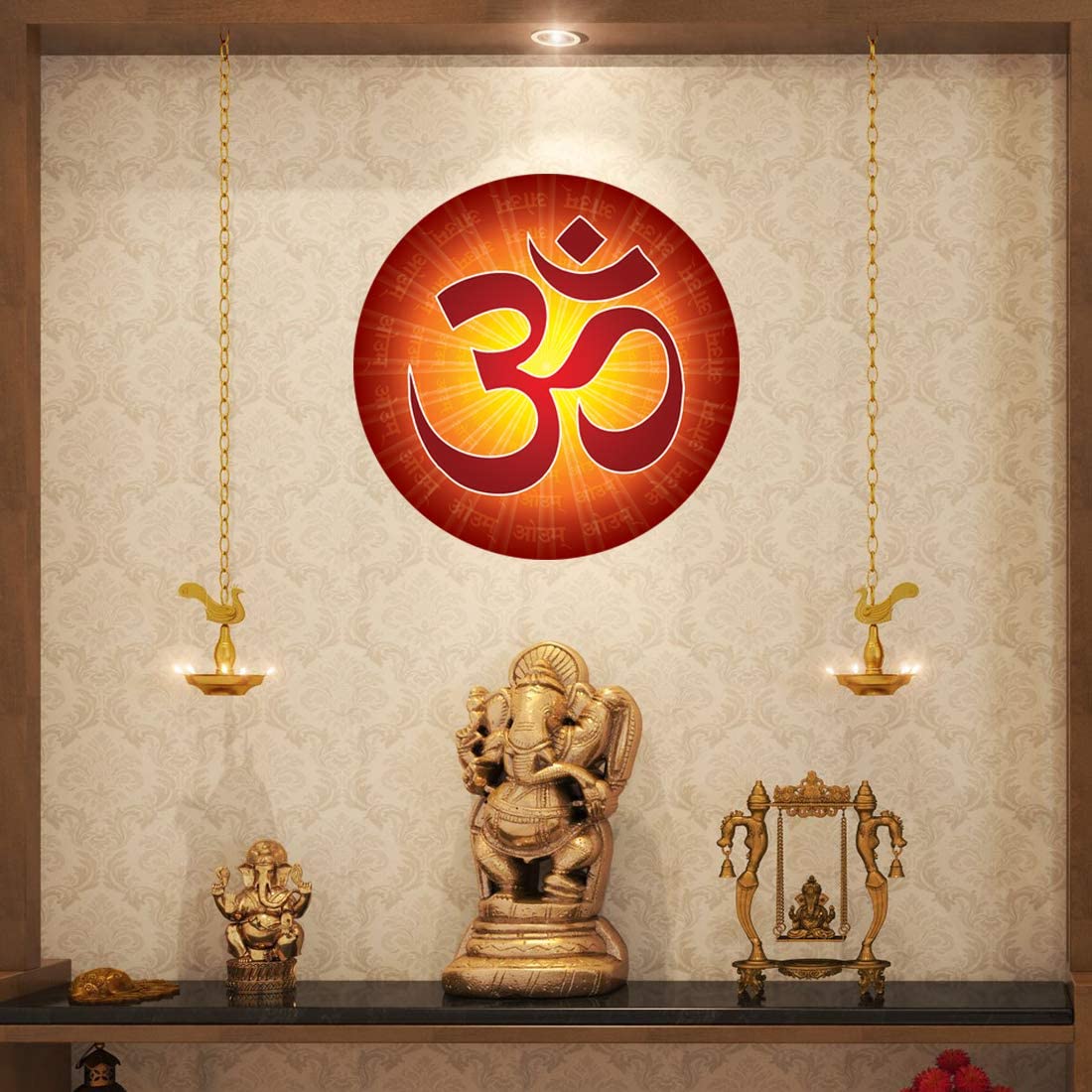 Buy Techgifti Om Mantra Diwali, Navratri Wall Sticker for Living Room ...
