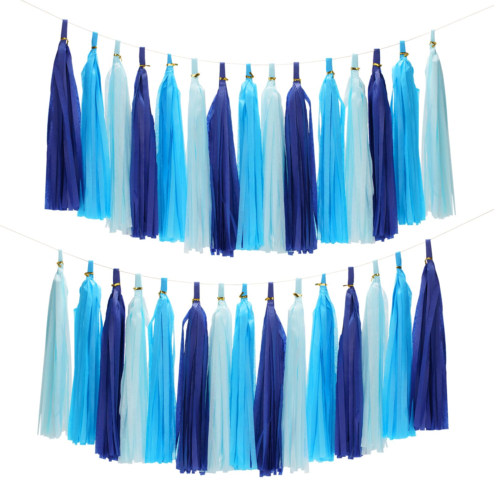 Amazon.com: jijAcraft 15Pcs Tissue Paper Tassel Garland, DIY Blue ...