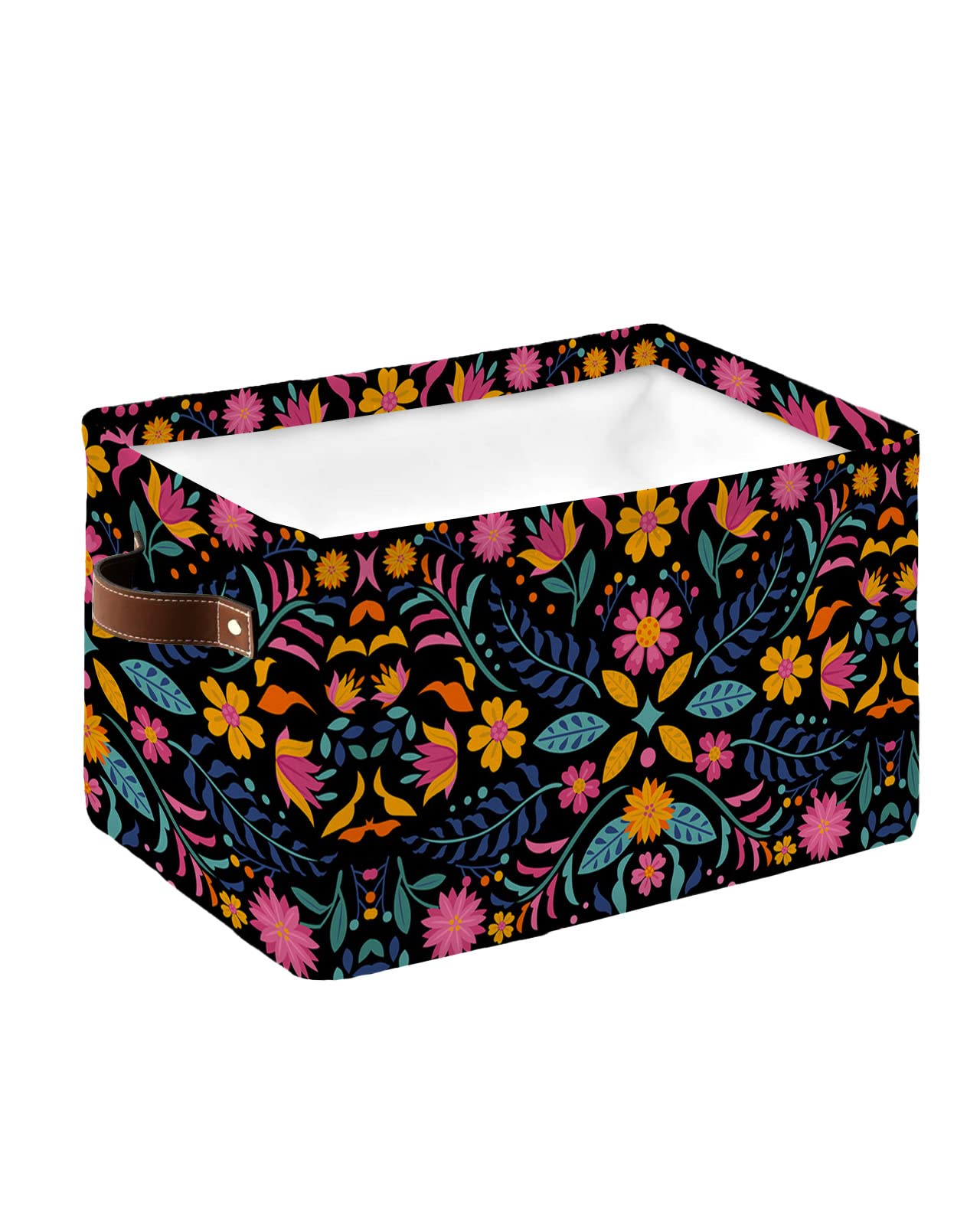 Mexican Floral Storage Bins Pattern