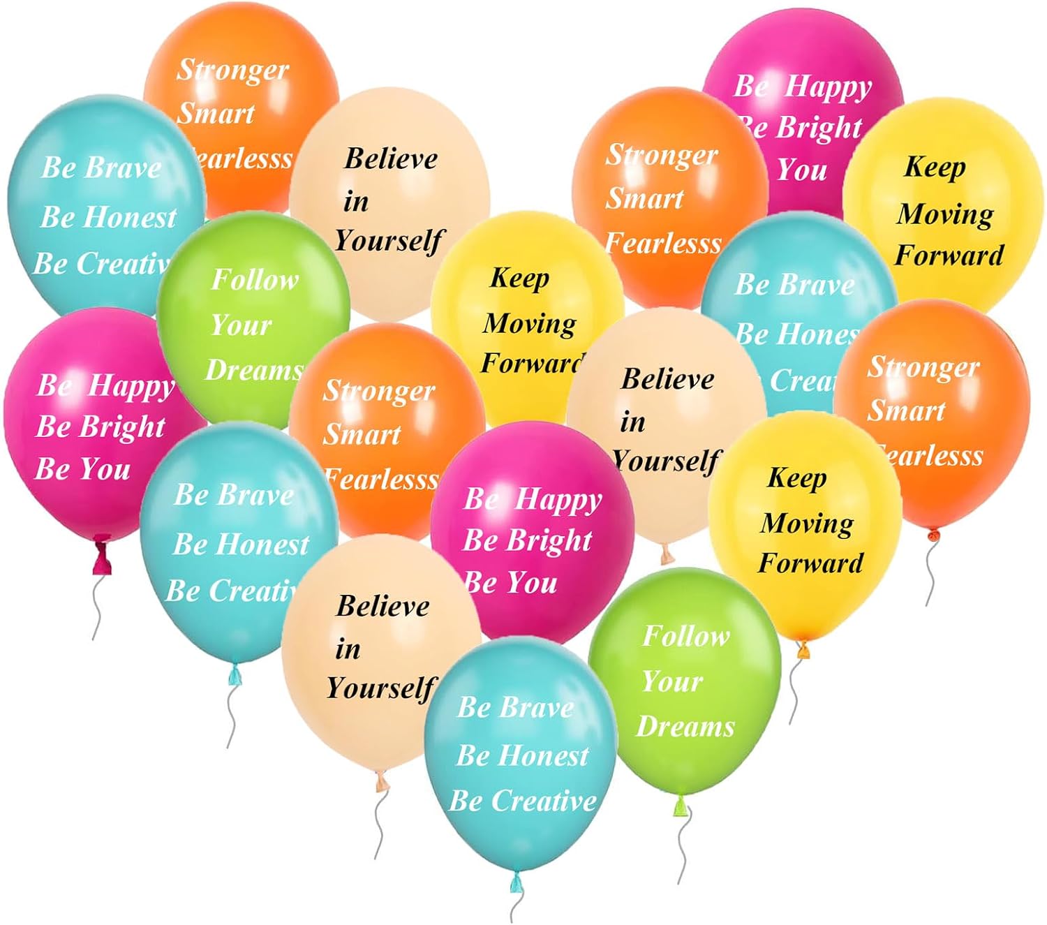 Generic 36 Pcs Motivational Balloons - Multicolor, Round, Inspiration ...