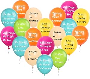 Generic 36 Pcs Motivational Balloons - Multicolor, Round, Inspiration ...