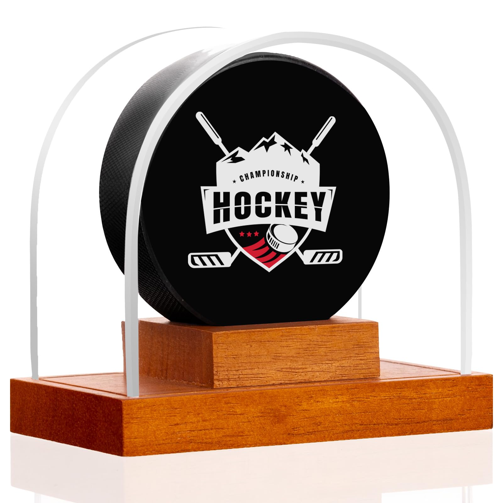 MewVeer Hockey Puck Display Case, Pucks Display Cases with Wooden Base ...