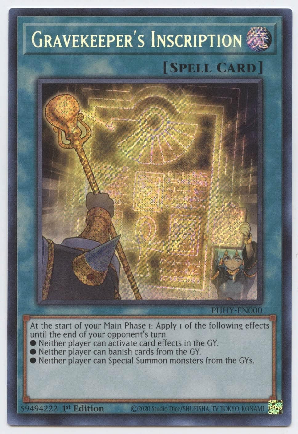 Amazon.com: Gravekeeper's Inscription - PHHY-EN000 - Secret Rare - 1st Edition : Toys & Games