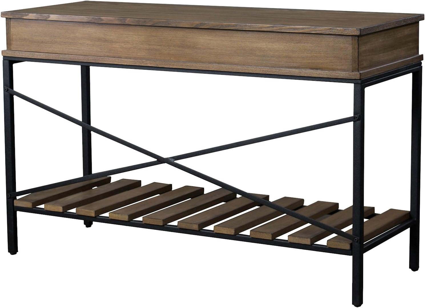 Amazon.com: Baxton Studio Newcastle Wood and Metal Criss-Cross Console ...