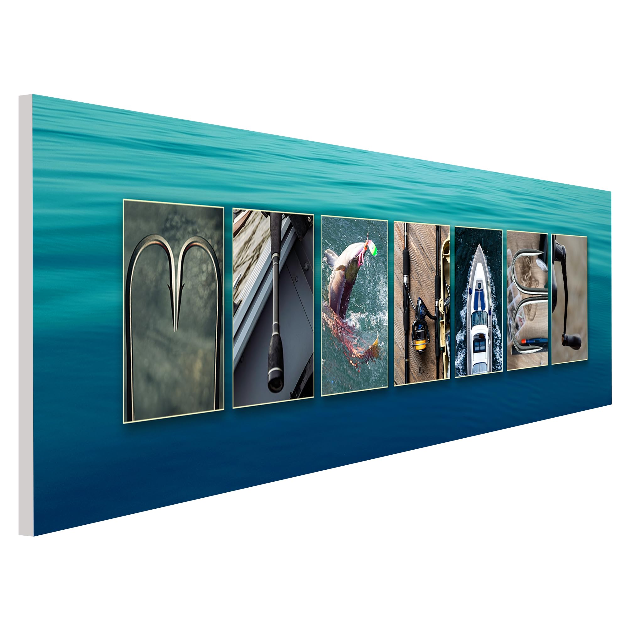 Amazon.com: 8x30" Personalized Fishing Name Art Print, Custom Wall Art ...