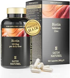 Biotin Hair Growth Supplement 10,000mcg - 6 Month Supply - 180 High ...