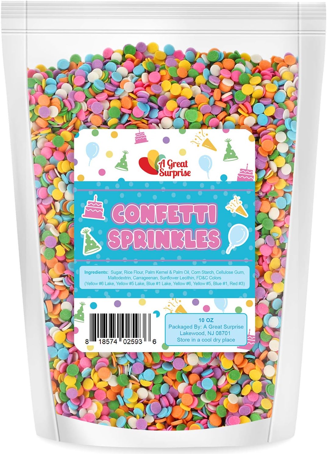 Amazon.com: Summer Pastel Confetti Sprinkles - Birthday Sprinkle ...