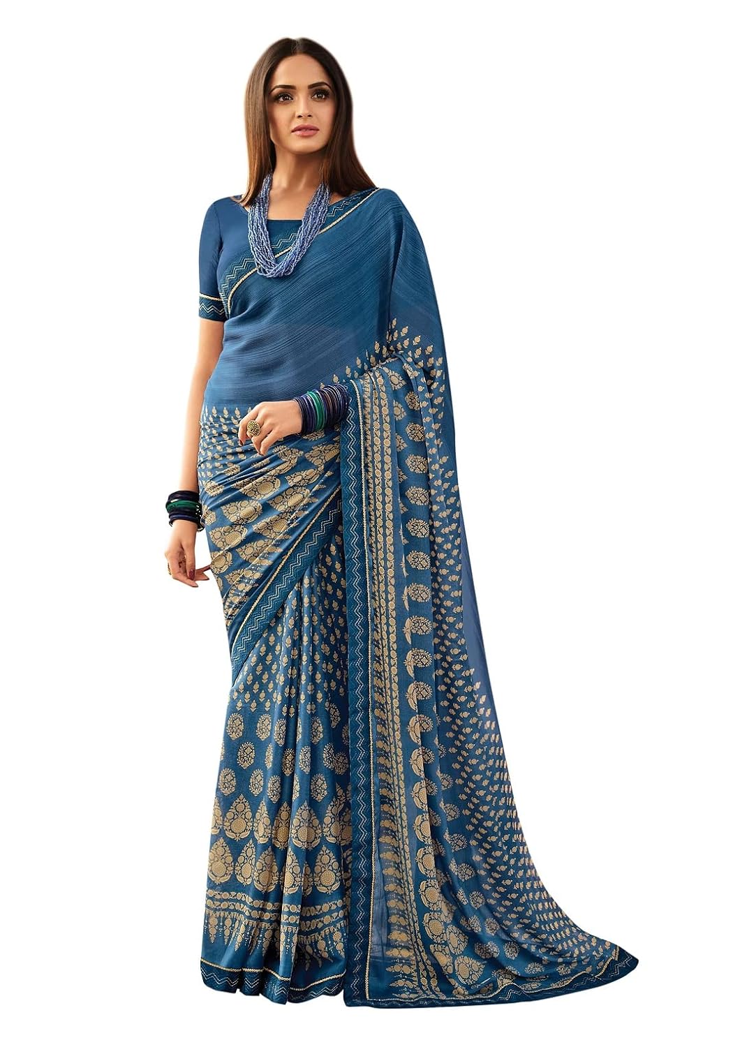 ROOP SUNDARI SAREES Women's Batik Printed Georgette Saree For Women ...