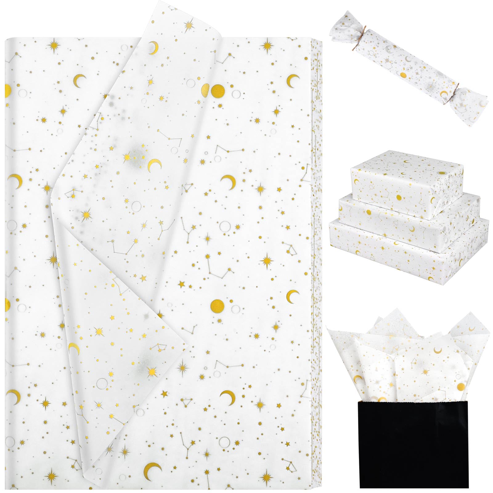 Amazon.com: 100 Sheets 20 * 14 Inches Galaxy Tissue Paper for Gift ...