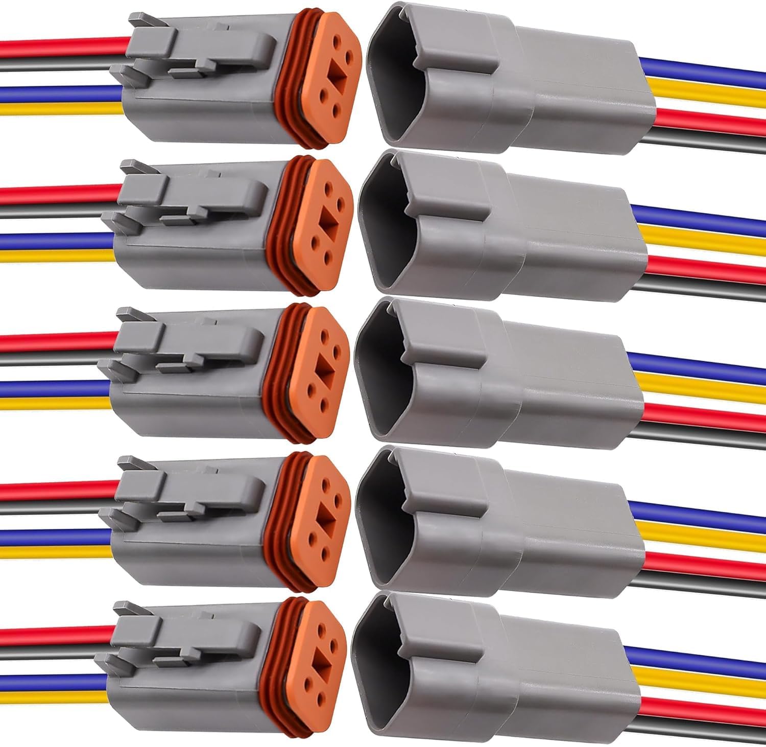 HISports 4-Pin DT Connector Kit, Waterproof DT Electrical Wire ...