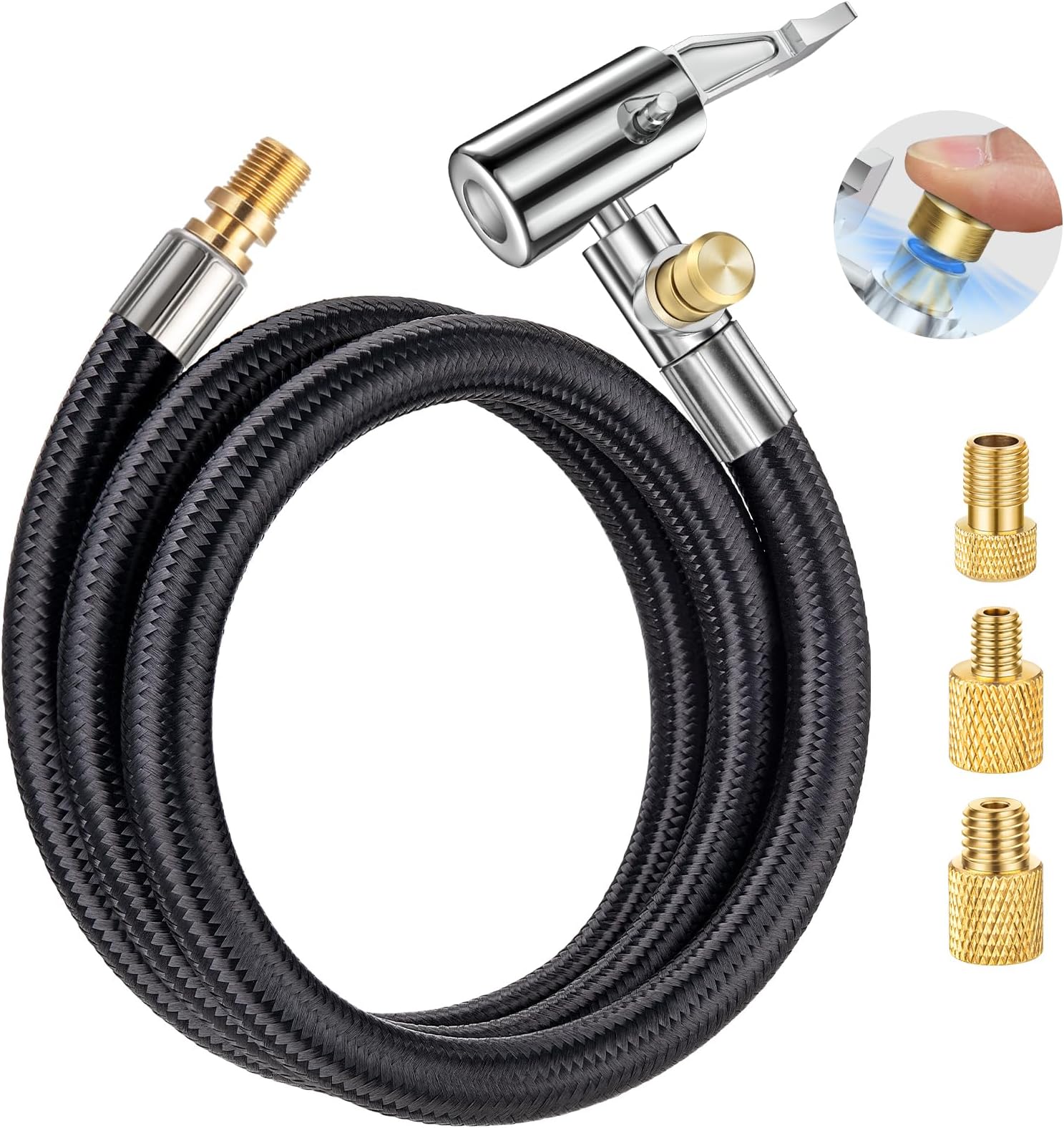 Amazon.com: LUMITECO 33" Lengthened Tire Inflator Hose Adapter Quick ...