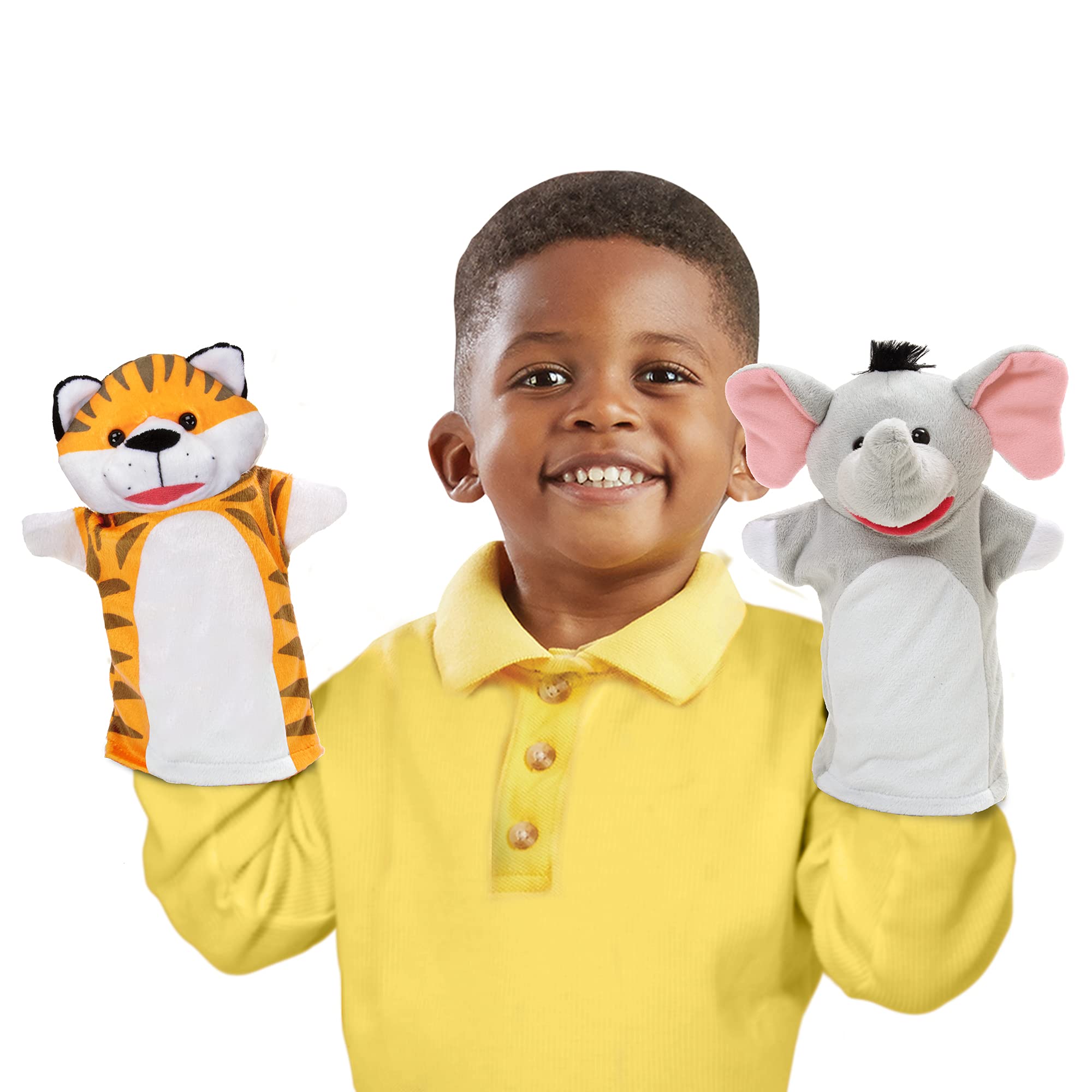 Buy Melissa & Doug Safari Buddies Hand Puppets, Set of 6 (Elephant ...