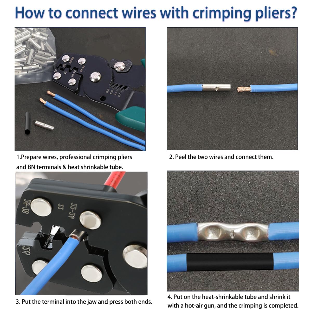 Snapklik.com : Tnisesm 20 Pcs 8 AWG Gauge Non Insulated Butt Connectors