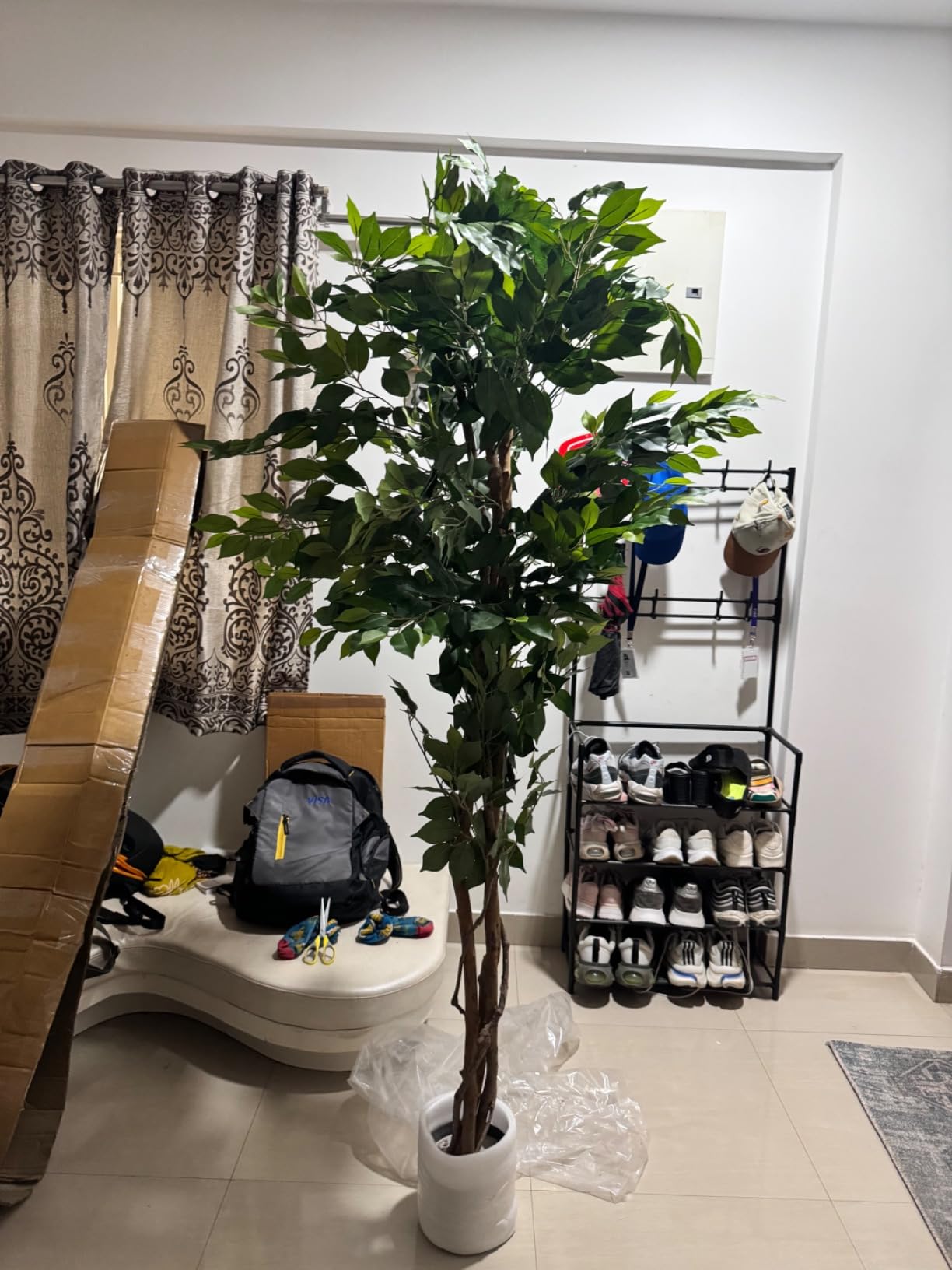 Buy Home Bloom Artificial Ficus Tree,6FT Tall Fake Plant Faux Ficus ...