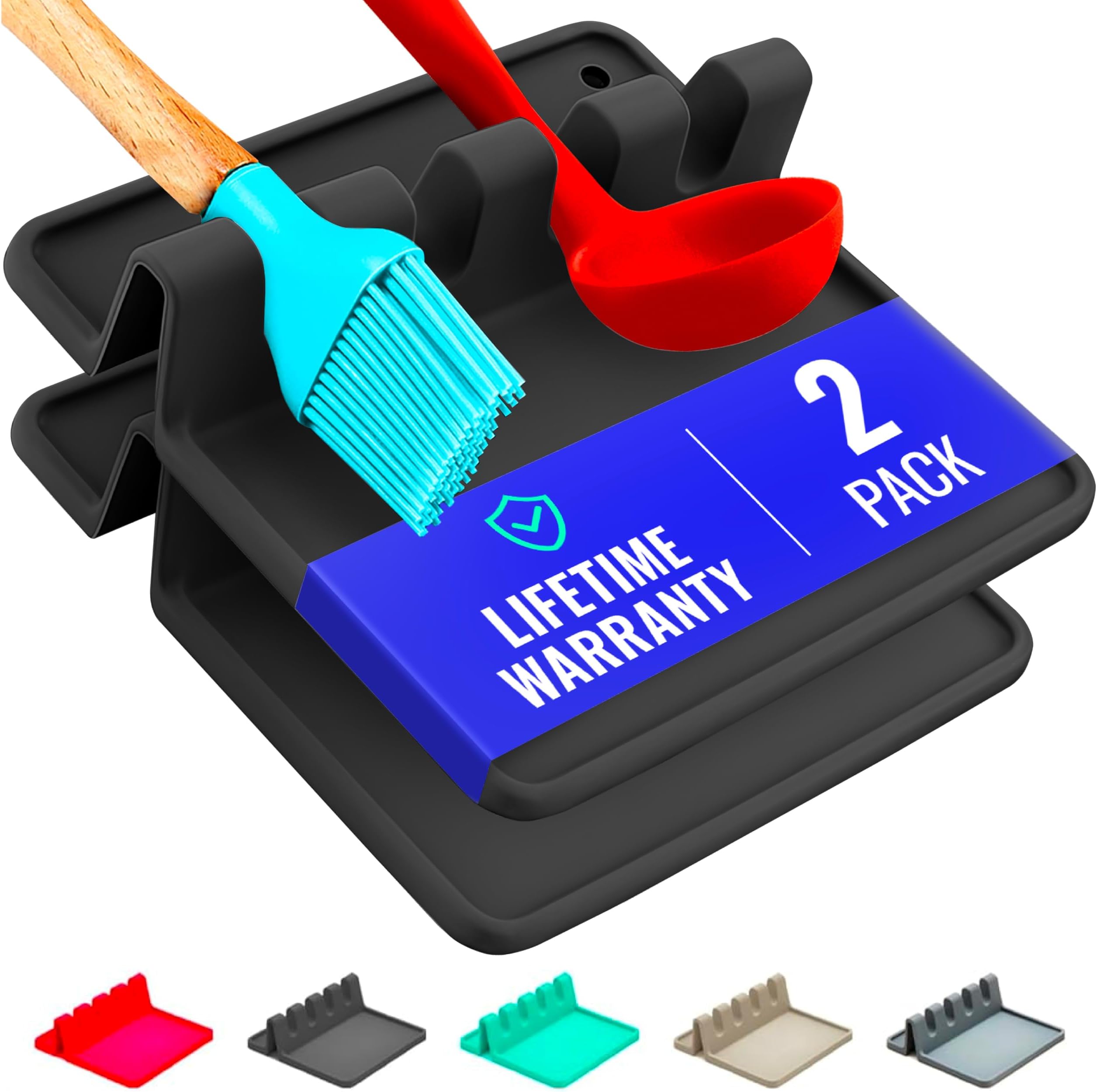 Amazon.com: 1 Pack Spoon Rest with Drip Pad for Multiple Utensils & Lid ...