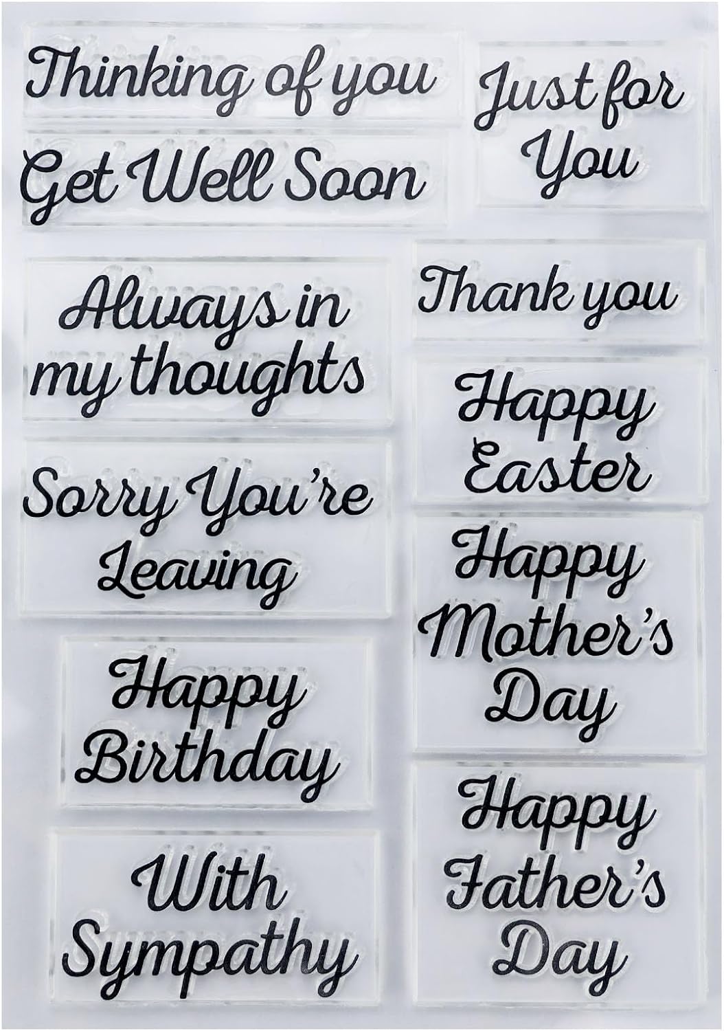Blessing Words Clear Stamp Silicone Stamp Cards with Birthday Blessing ...