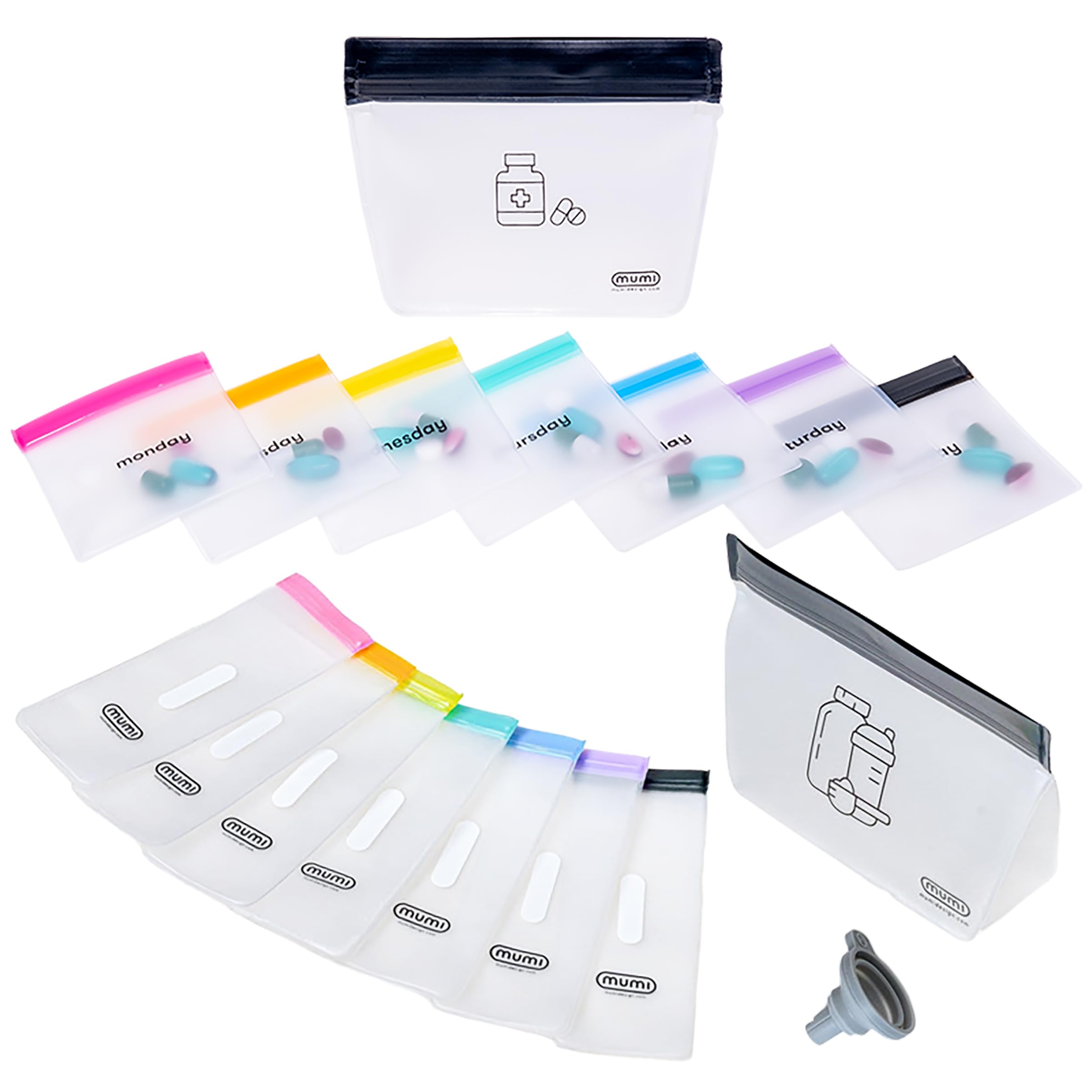 Amazon.com: MUMI Ultimate Wellness Bundle - Pill Pouch Set and Single ...