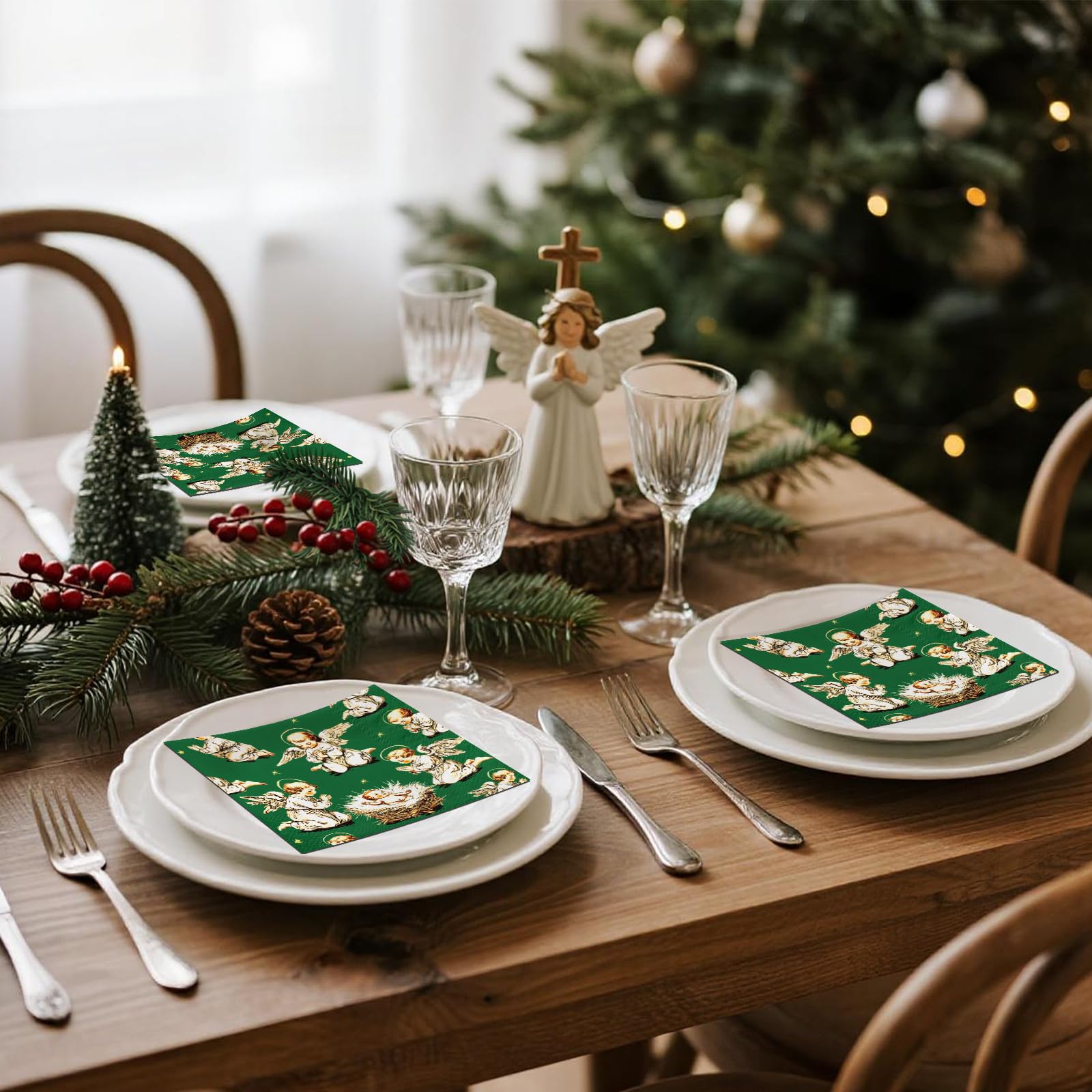 Snapklik.com : 25 Pcs Religious Christmas Cocktail Napkins, 3 Ply Baby ...