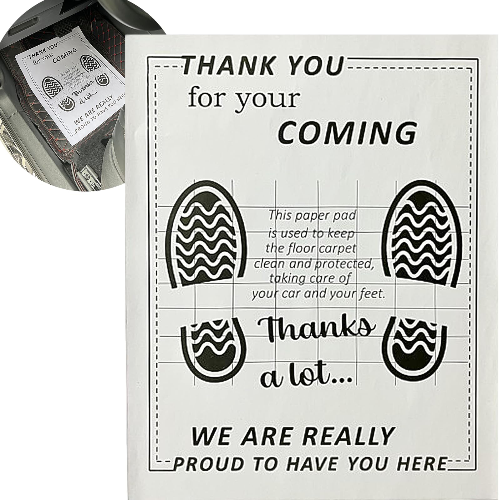 Amazon.com: White Car Paper Floor Mats for Cars, 110 Pcs Disposable ...