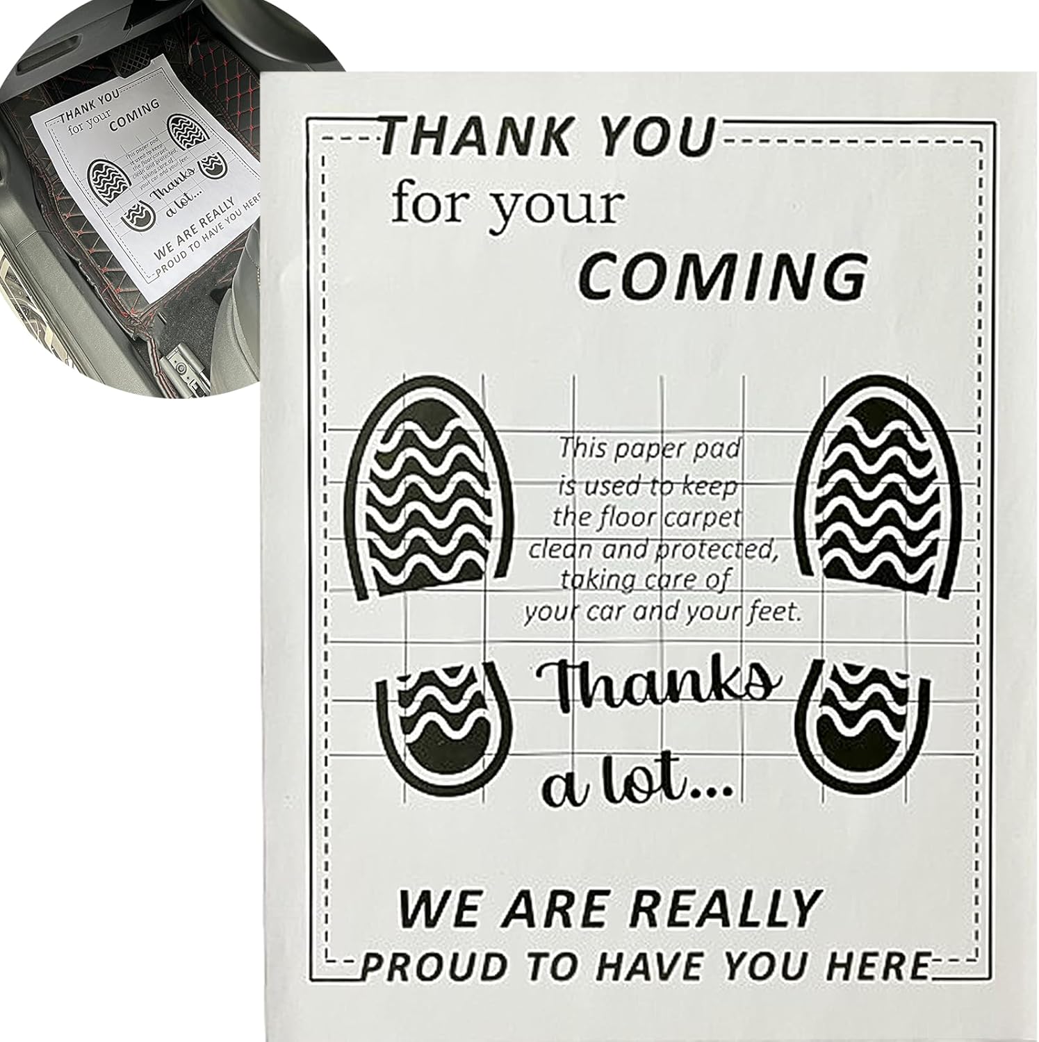 Amazon.com: White Car Paper Floor Mats for Cars, 110 Pcs Disposable ...