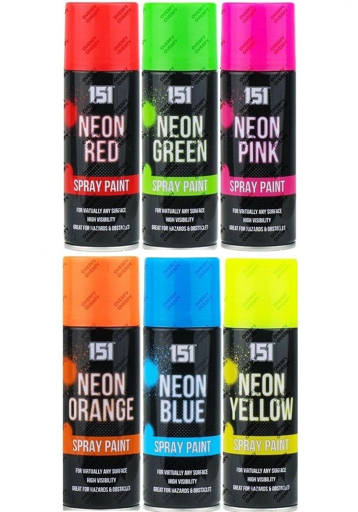 6 Cans Of Fluorescent Neon Spray Can Paint 200ML Graffiti (Banksey) N0 ...