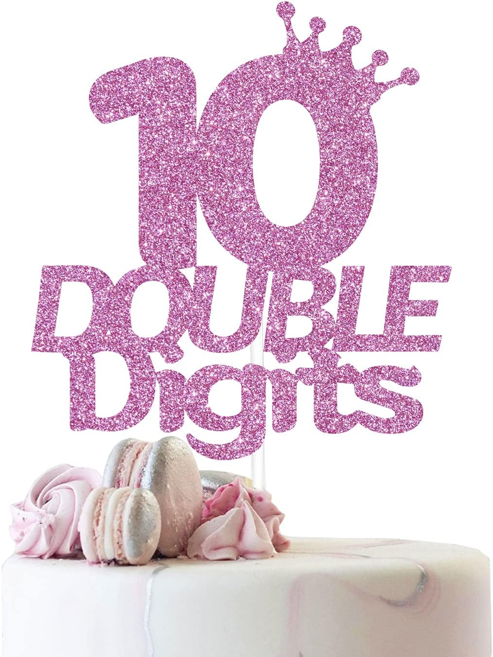 Amazon.com: Double Digits 10th Birthday Cake Topper Cheer to 10th Years ...