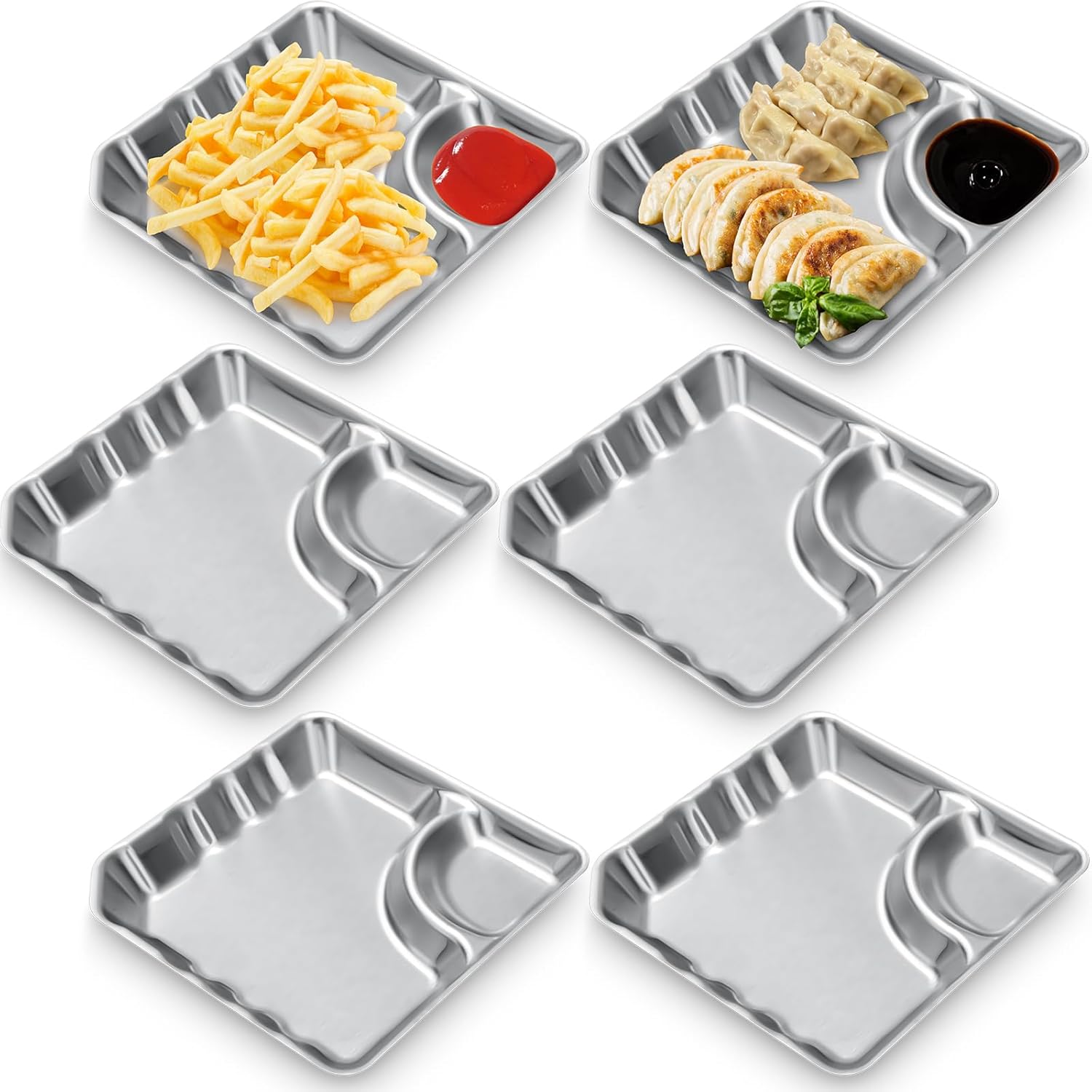 Amazon.com | SiliFine 6 Pcs Chip and Dip Serving Platter Set 6.89'' x 6 ...