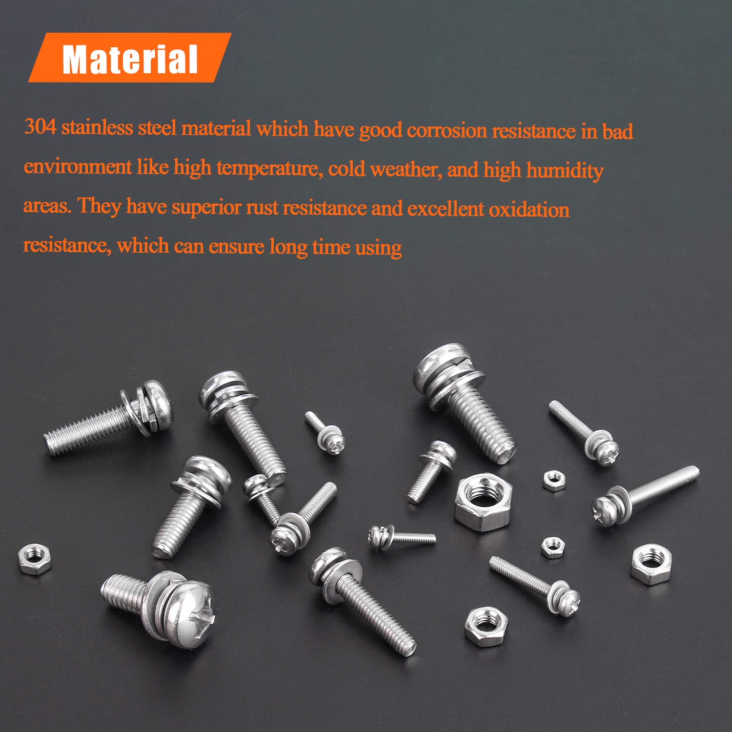 Snapklik.com : HELIFOUNER 510 Pieces Phillips Pan Head Machine Screws ...