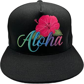 Aloha Designs - Aloha Hat with Colorful Hawaiian Aloha Hibiscus Print ...
