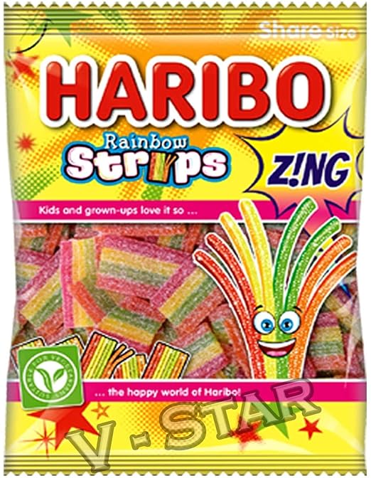 Haribo Rainbow Strips Zing Candy (Pack of 2) : Amazon.in: Grocery ...