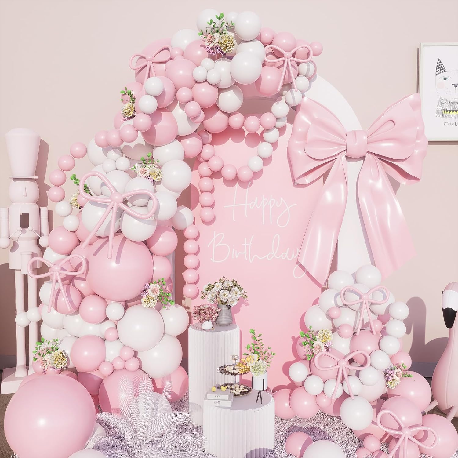 Amazon.com: 159pcs Pink Bow Balloon Garland Arch Kit, Coquette Light ...