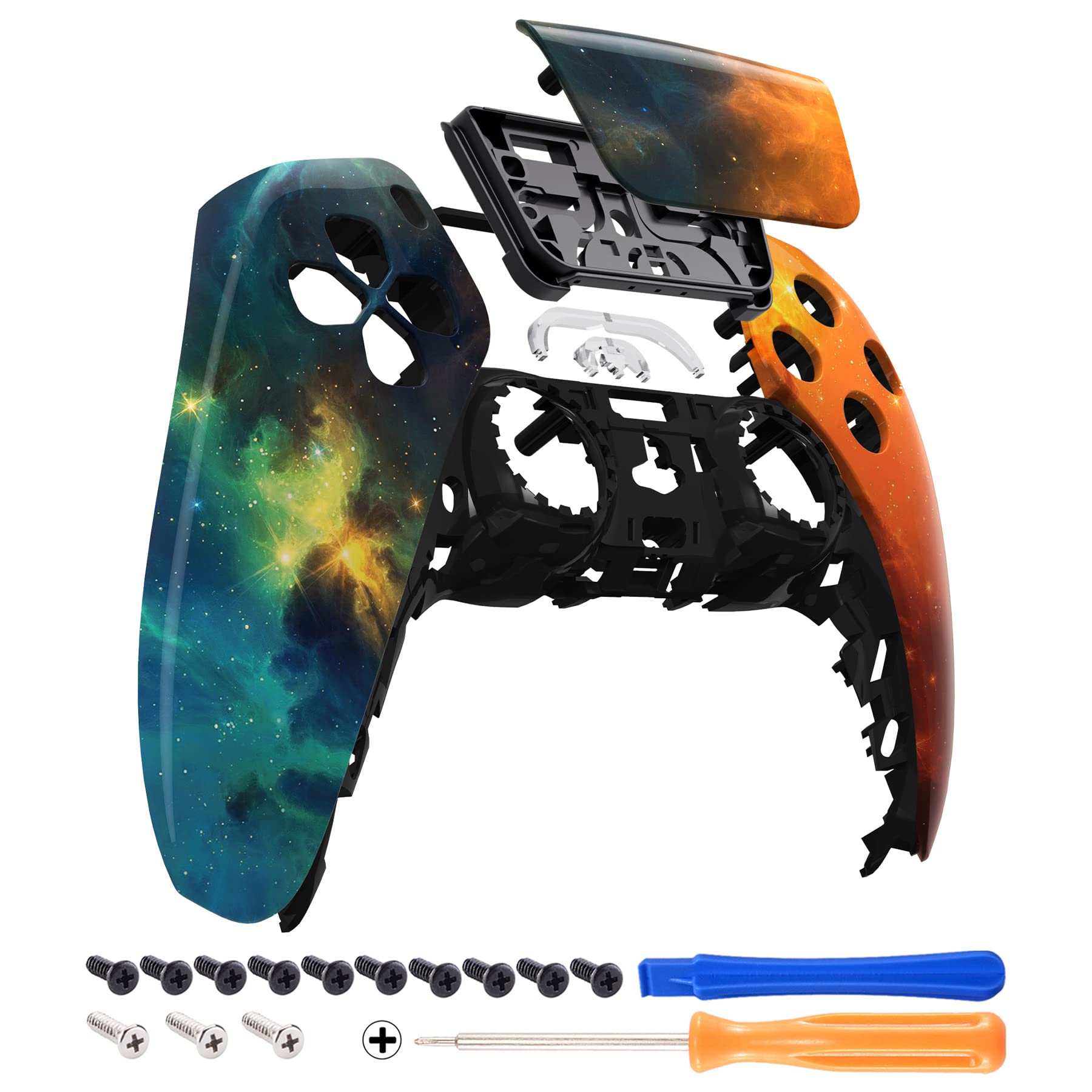 Amazon.com: eXtremeRate Orange Star Universe Touchpad Front Top Shell ...