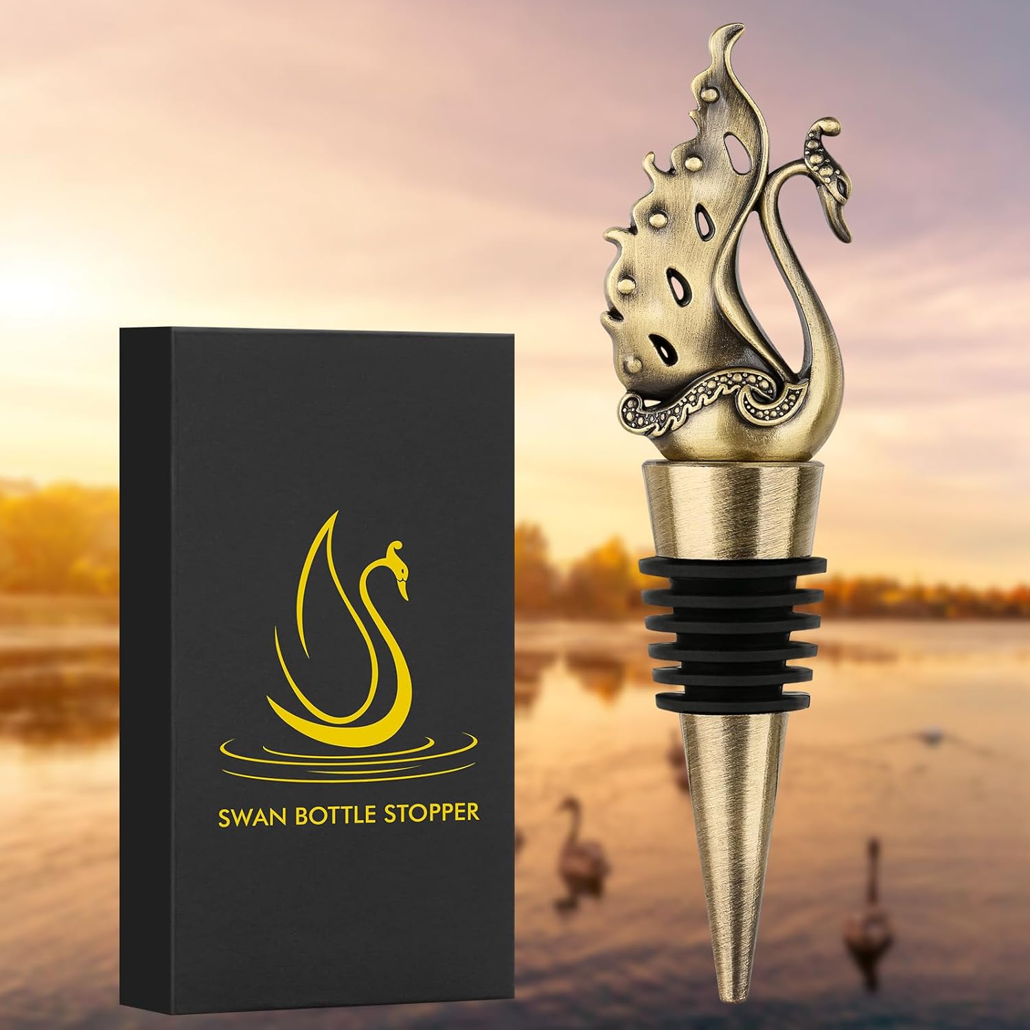 Amazon.com: LKKCHER Swan Wine Stopper - Wine & Champagne Bottle ...