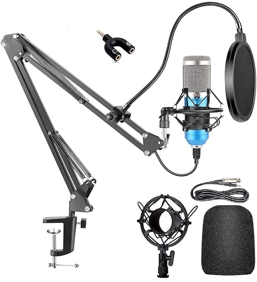 TECHBLAZE Ultra-Sensitivity Recording Microphone Set, Studio Mic Kit ...