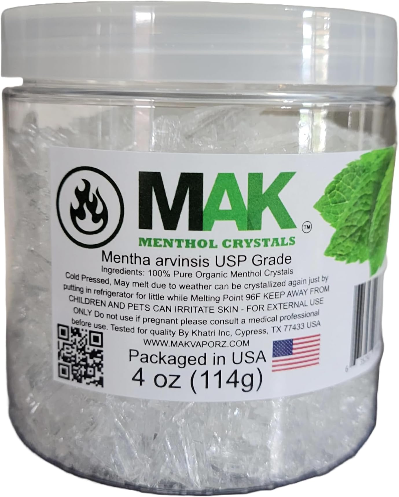 Amazon.com: Pure Menthol Crystal 4oz 100% Organic Natural Menthol for ...