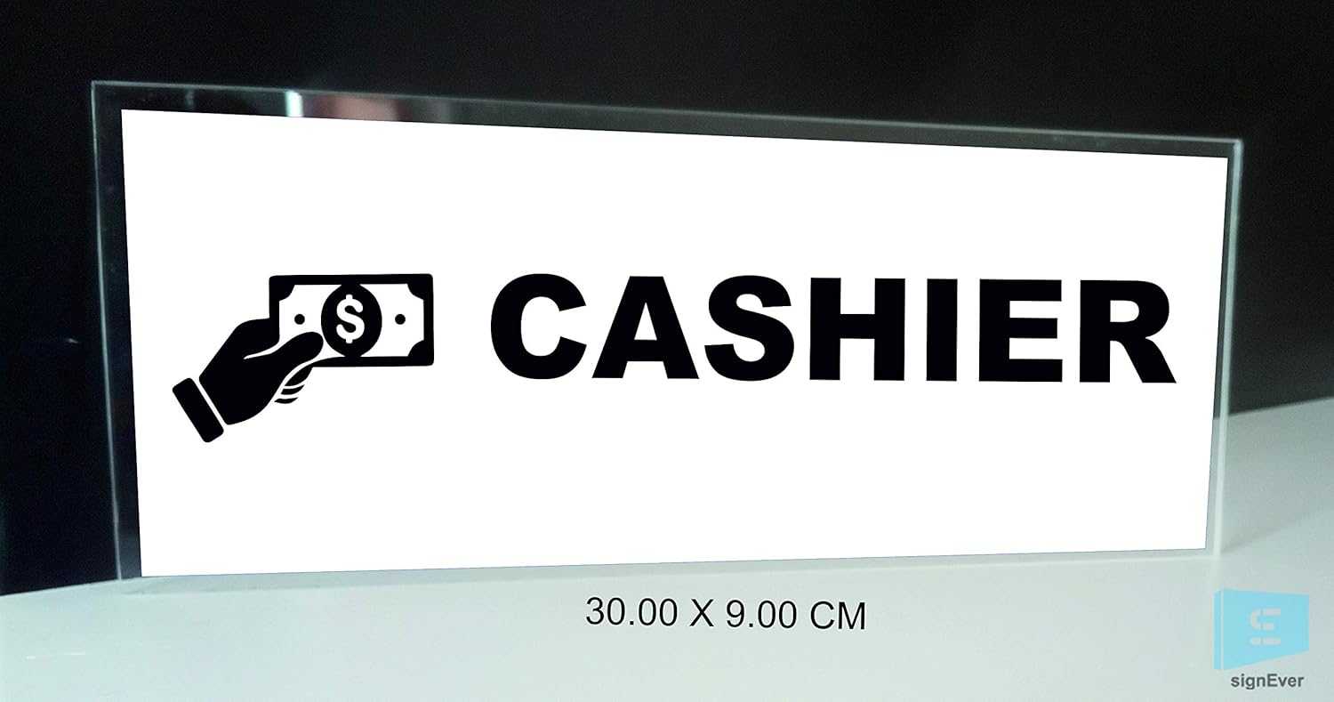 SIGN EVER Cashier Acrylic Sign Boards For Bank Hotel Restaurant ...