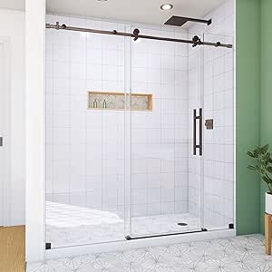 DreamLine Enigma-X 68-72 in. W x 76 in. H Fully Frameless Sliding Shower Door - Amazon.com
