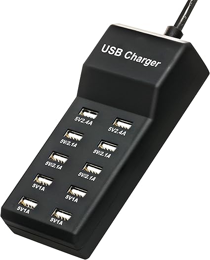 Amazon.com: USB Charger,5V 10A(50W) USB Charging Station with 10-Port ...