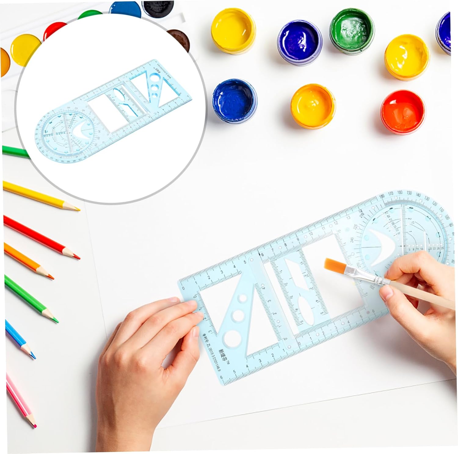 EXCEART Ruler Plastic Drawing Templates Metric Tape Measure Geometric ...