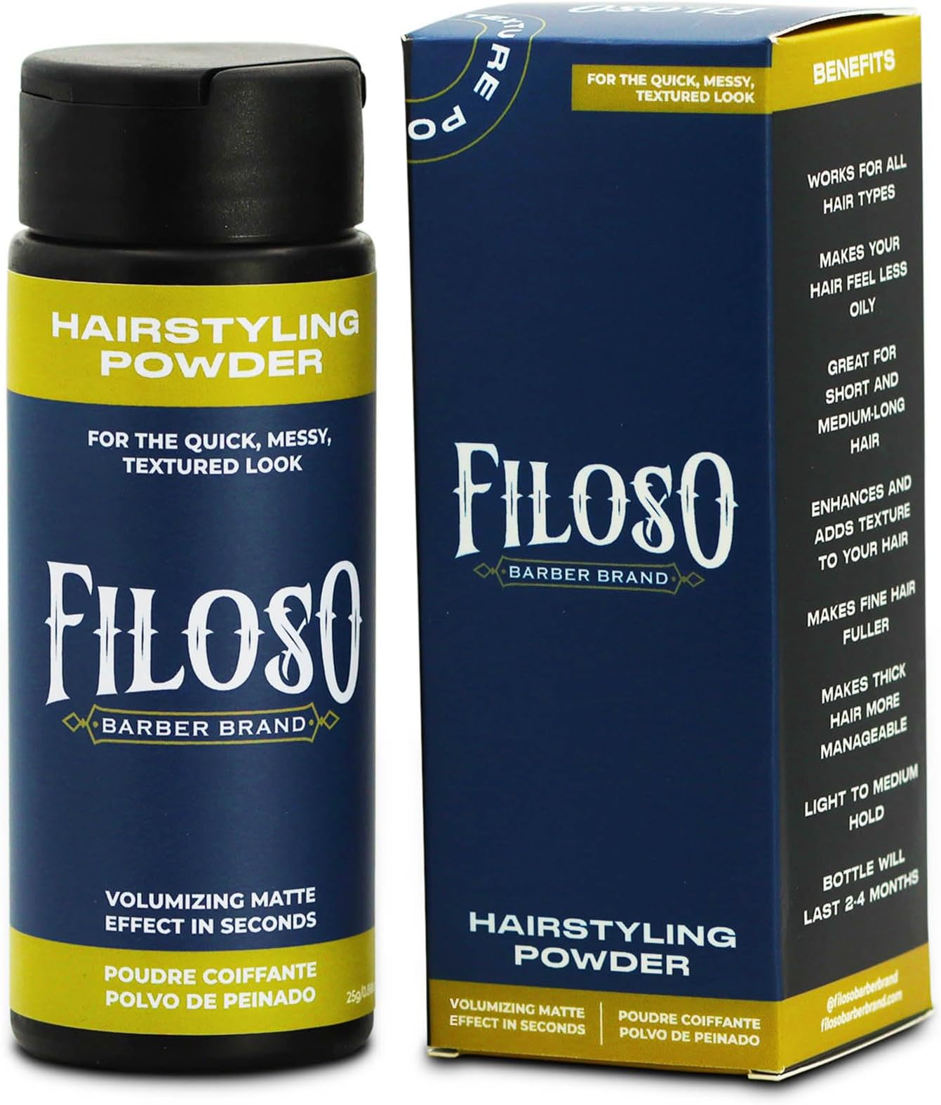 Amazon.com : Filoso Barber Brand - Professional Texture Powder for Men ...