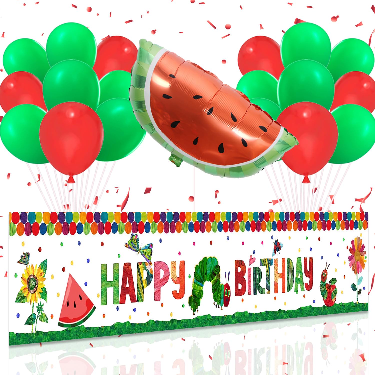 Amazon.com: Very Hungry Little Green Caterpillar Happy Birthday Banner ...