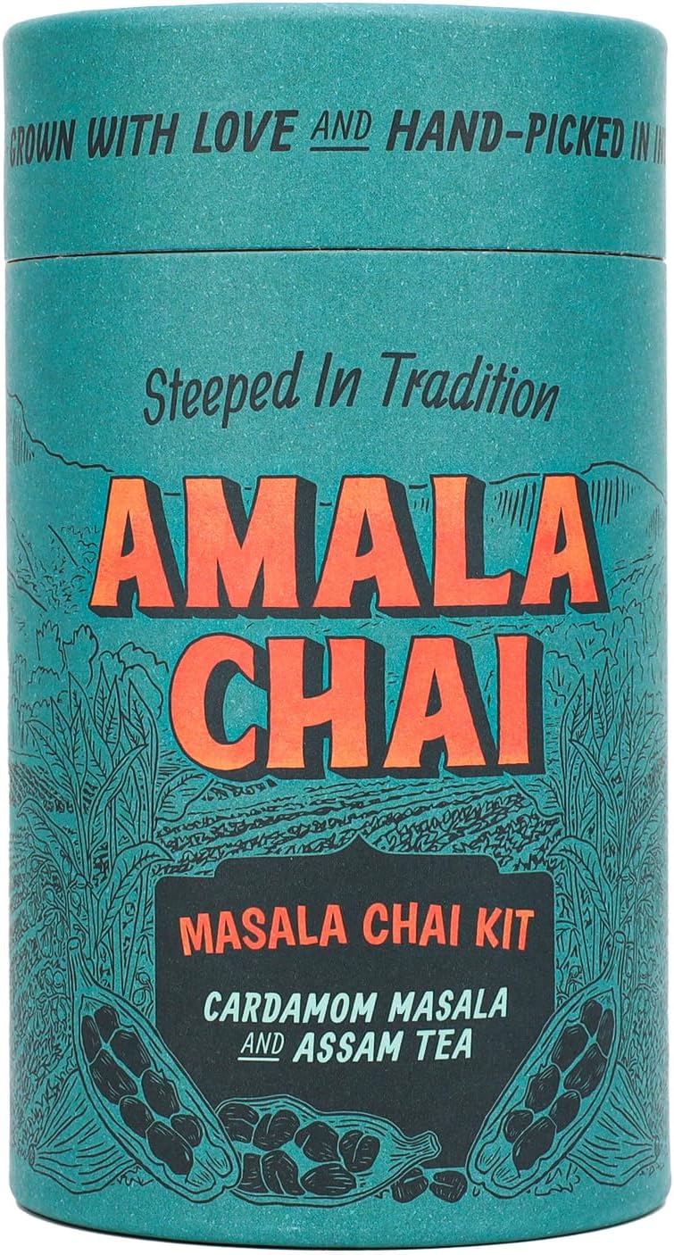 Amala Chai Authentic Masala Chai Kit - Cardamom Masala & Single-Origin ...