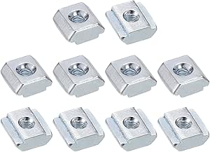 uxcell T Nuts, 30pcs - Nickel Plated Carbon Steel T Slot Bolts, 2020 Series M3 Hammer Head ...