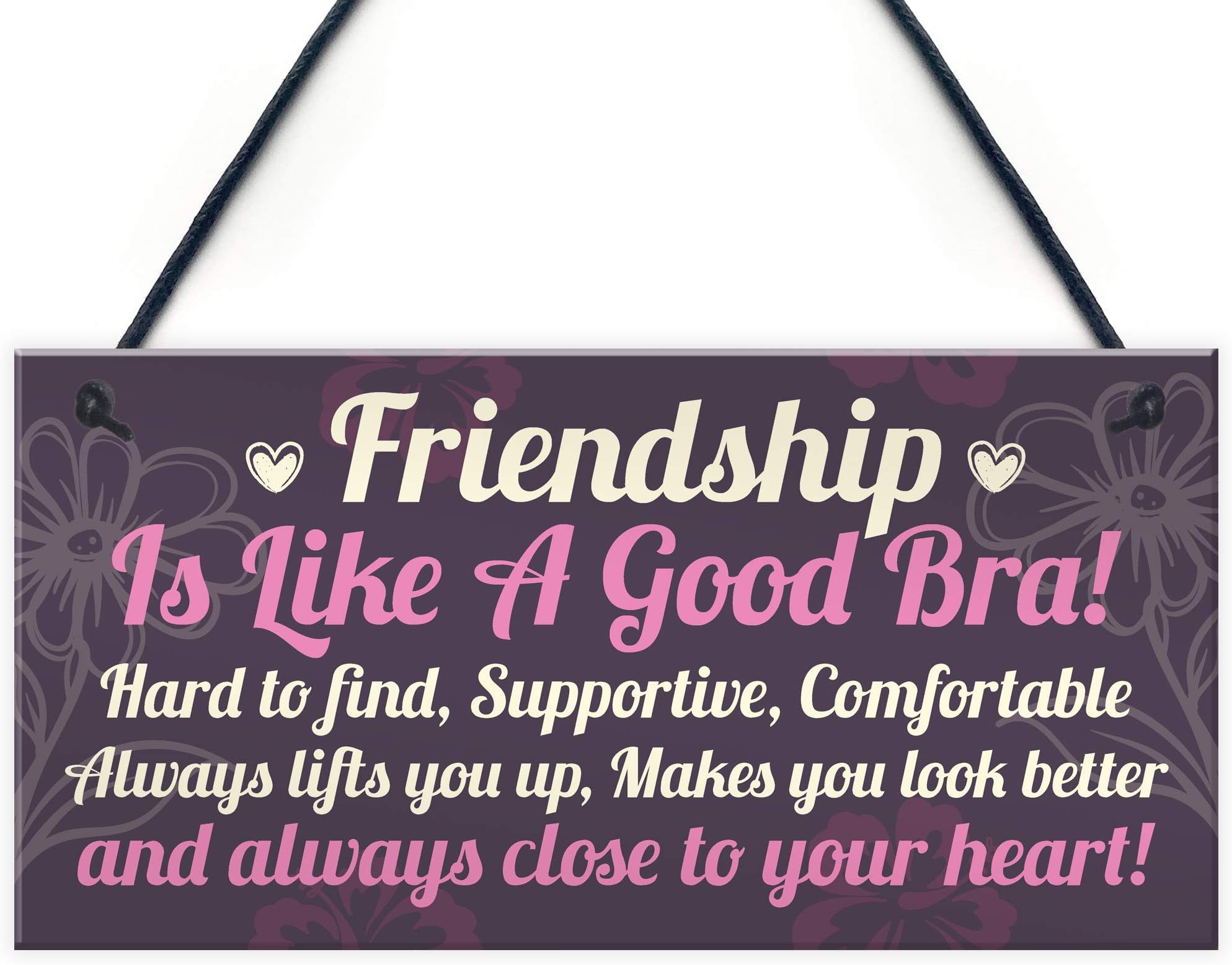 Friendship Sign Best Friend Plaque Gift Shabby Chic Heart & Thank You ...