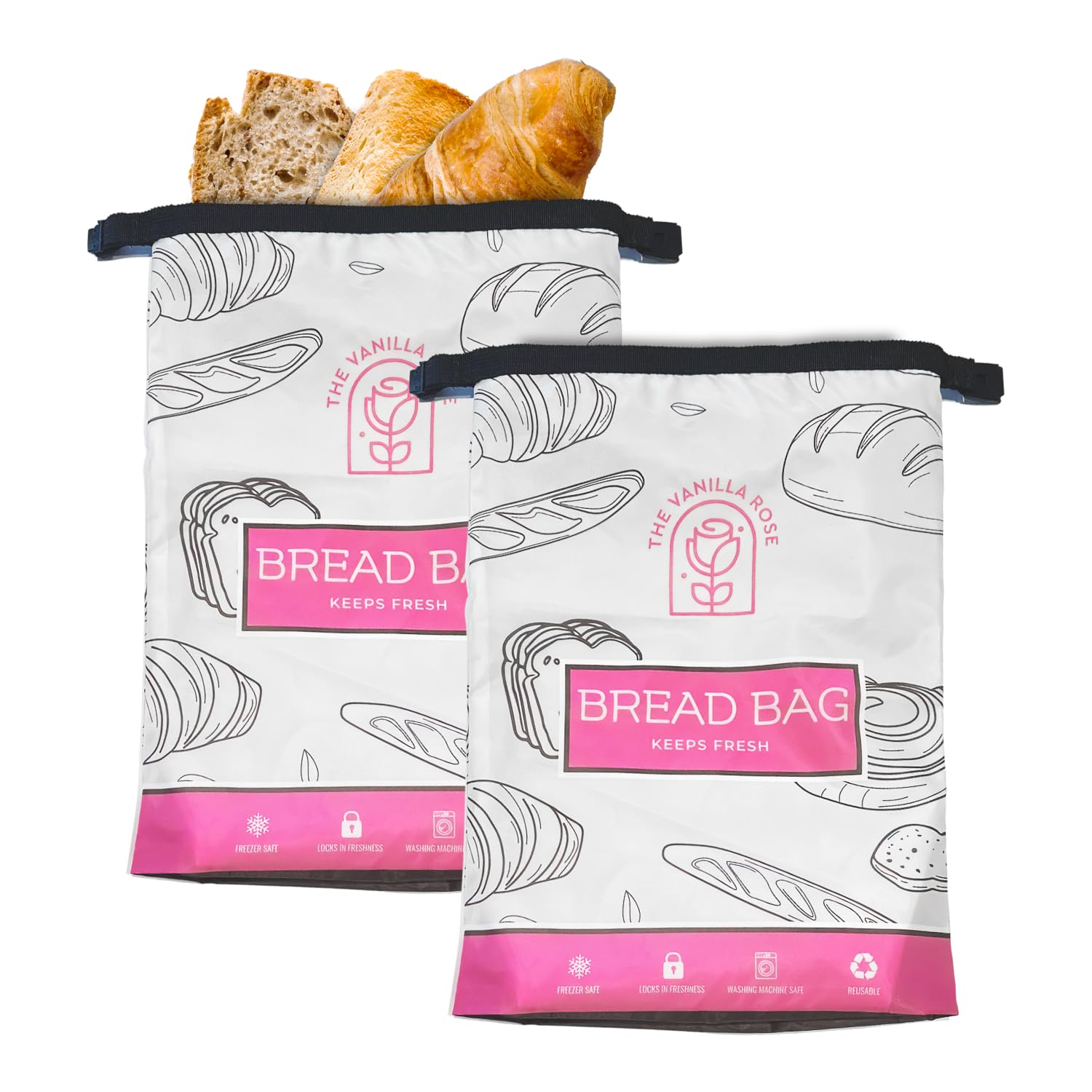 Amazon.com: 2 Pack Reusable Bread Bags for Homemade Bread, Sourdough ...